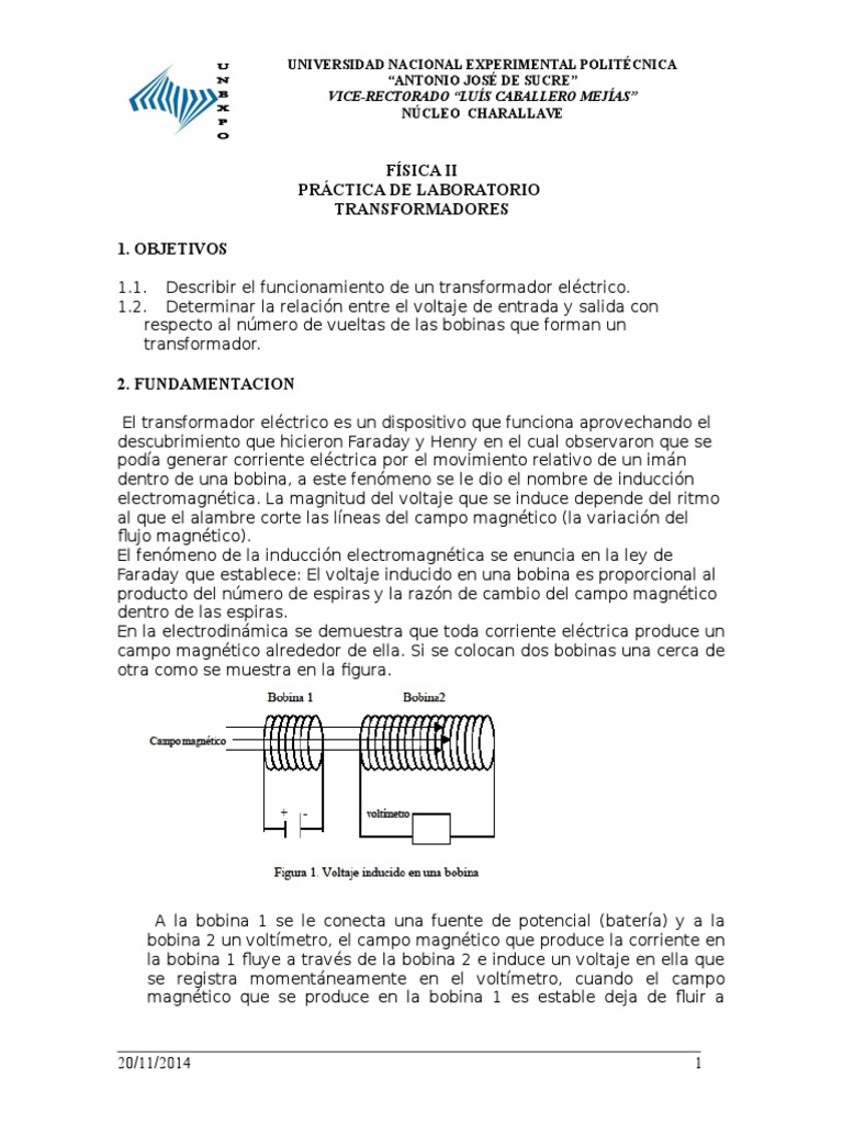 Practica Transformador | PDF | Transformador | Inductor