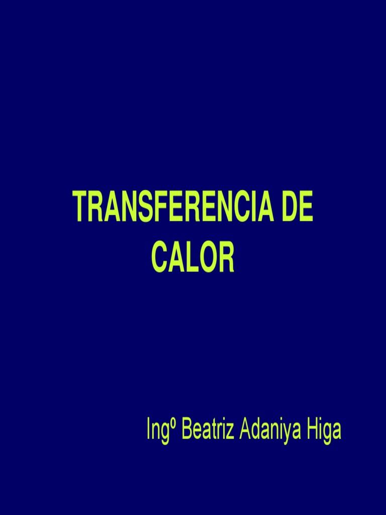 Transferencia de Calor-1ra Clase PDF | PDF | Convección | Conduccion ...