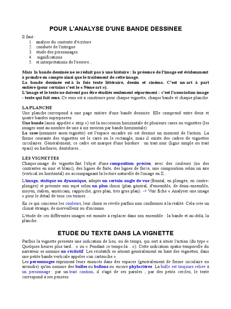 Analyse de la bande dessinée | PDF | BD | Loisirs