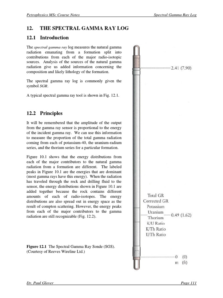Spectral Gamma Ray Log Overview | PDF | Uranium | Chemistry