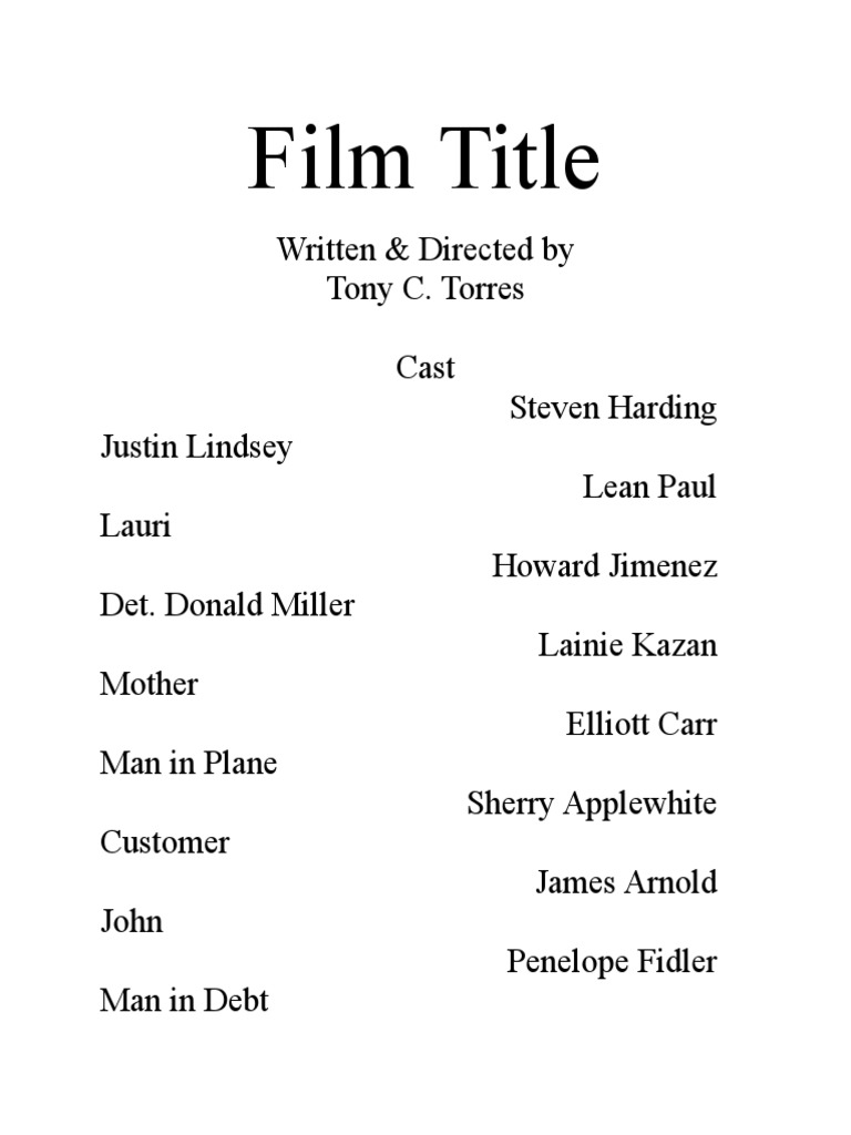 Scrolling Credits Template | PDF | Filmmaking | Video