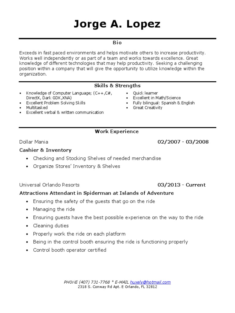Jorge Resume | PDF | Career & Growth
