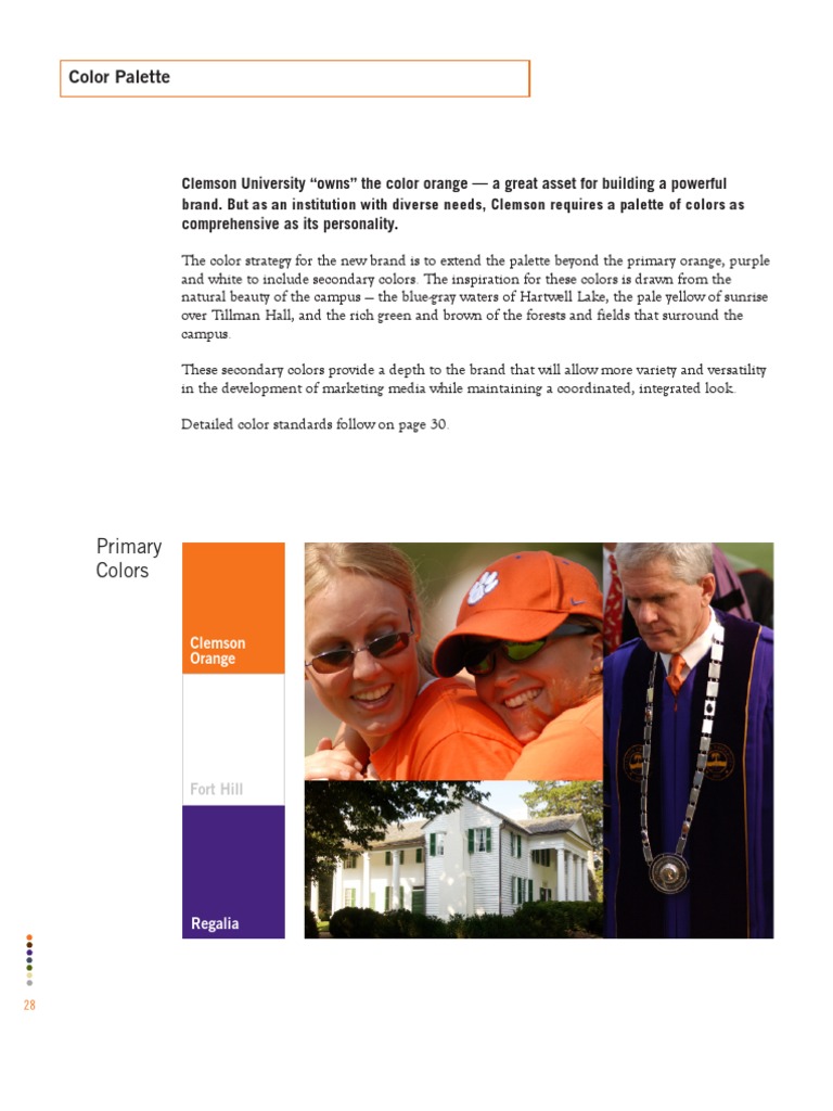 Clemson Color Palette Specifications | PDF | Color | Communication Design