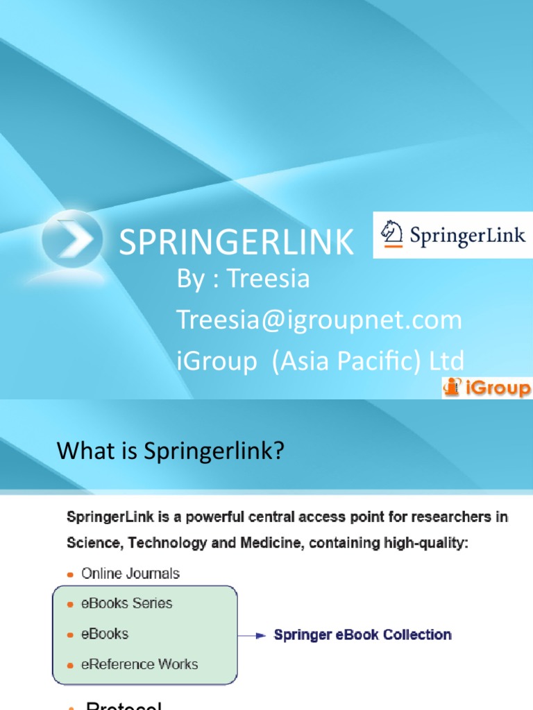 Introduction to SpringerLink Services | PDF