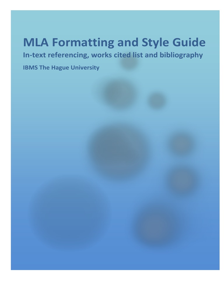 Mla Formatting And Style Guide | Pdf | Note (typography) | Citation