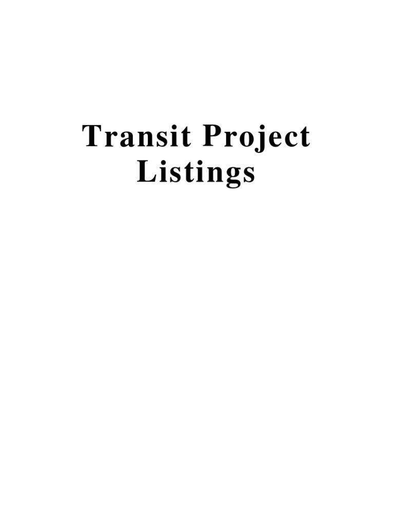 MTC - Transit Project - Listings - Final | PDF | Bay Area Rapid Transit ...