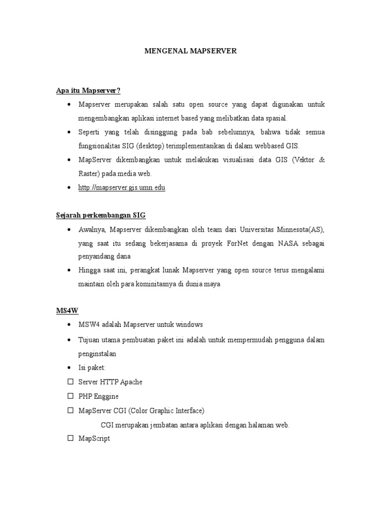 Mengenal Mapserver | PDF