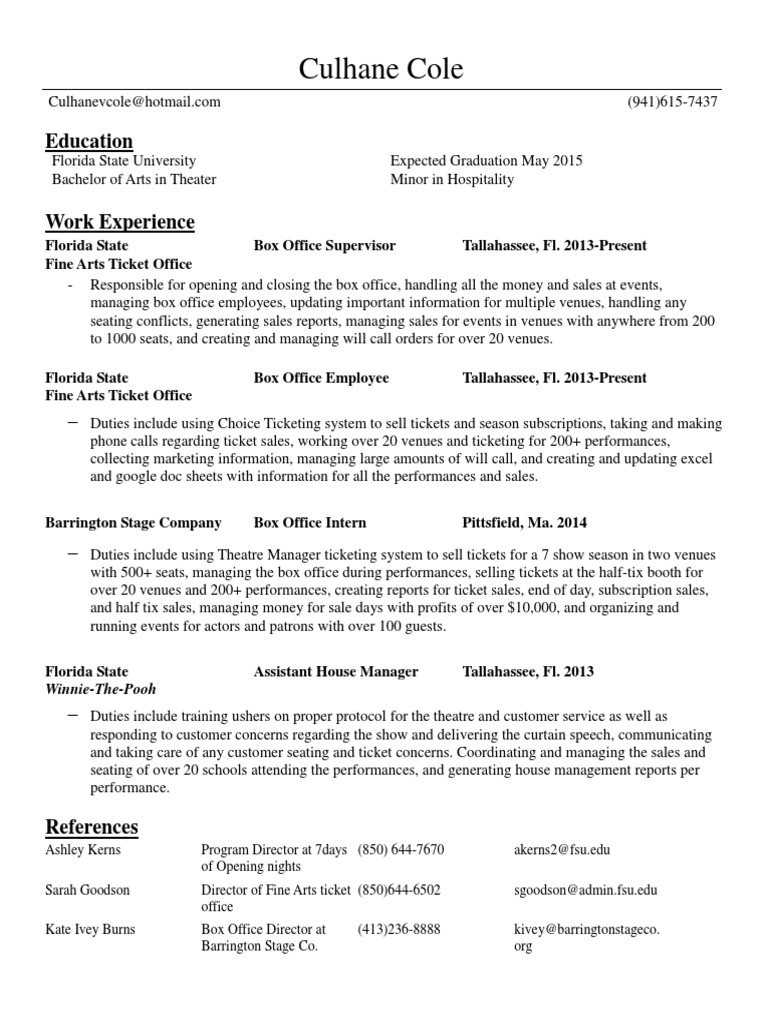 Culhane Cole Resume | PDF | Career & Growth | Business