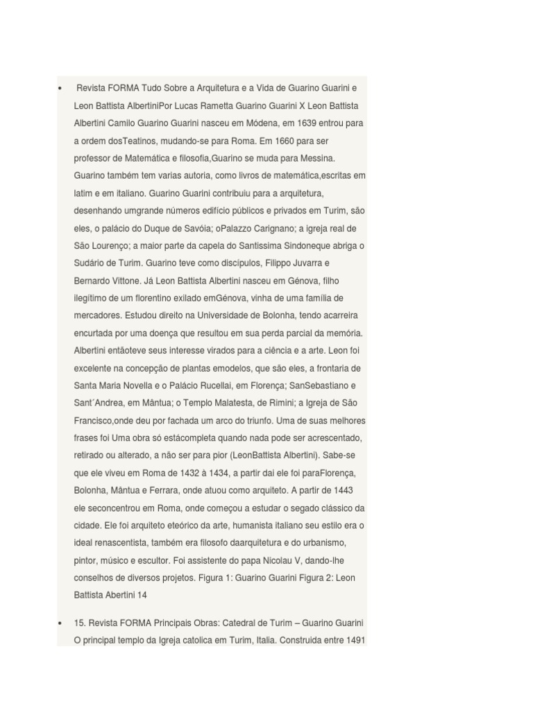 Revista FORMA Tudo Sobre A Arquitetura e A Vida de Guarino Guarini e ...