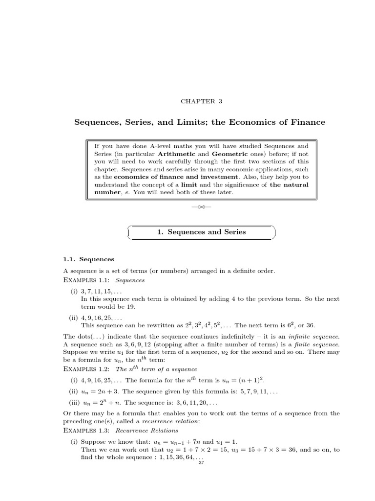 Understanding Financial Sequences and Limits | PDF | Present Value ...