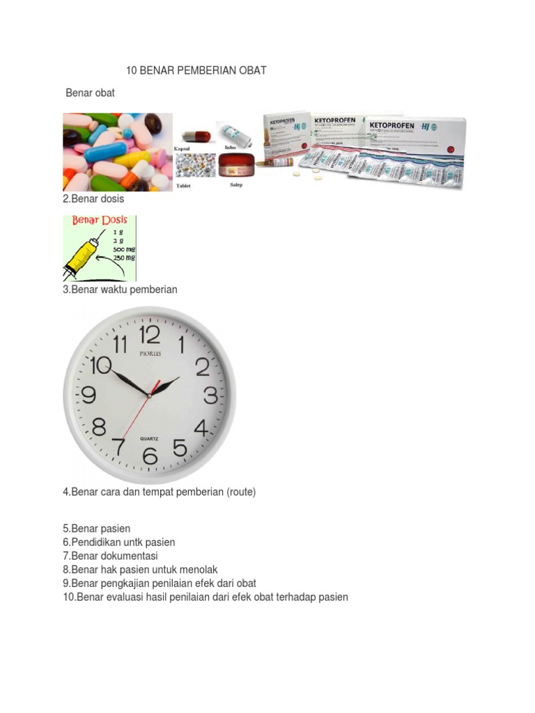 10 Benar Pemberian Obat | PDF | Kesehatan Holistik