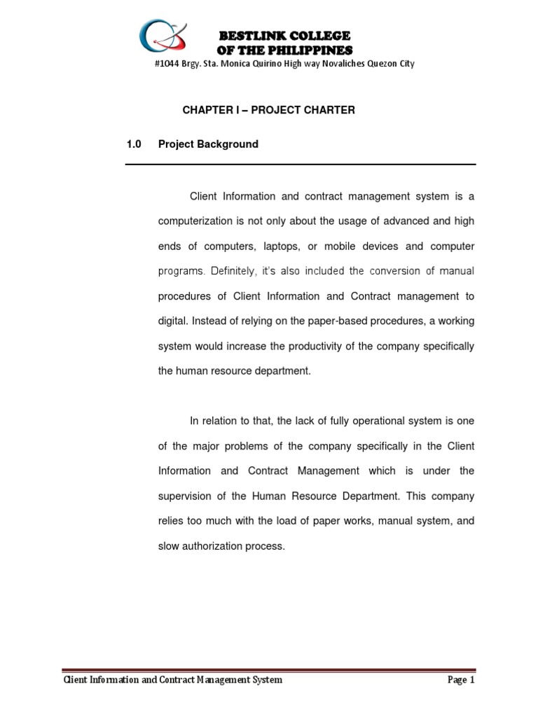 Client Information and Contract Management System Edited 1 | PDF ...