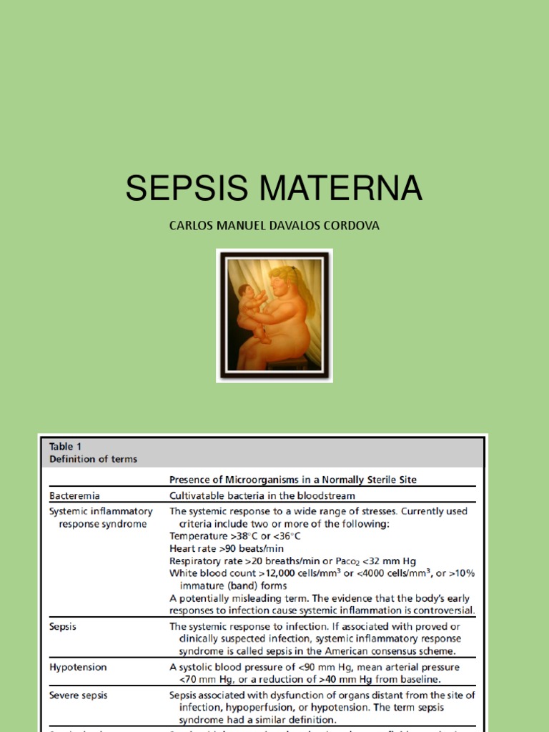 SEPSIS MATERNA.pptx | Septicemia | El embarazo