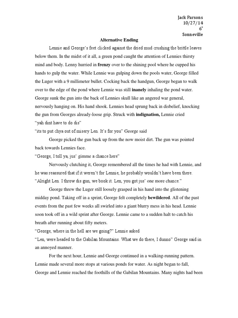Alternative Ending to Of Mice and Men | PDF | Nature