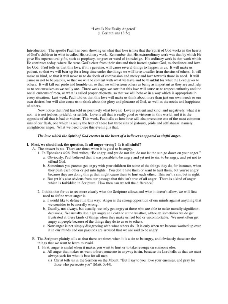Understanding Love and Anger | PDF | Anger | Sin