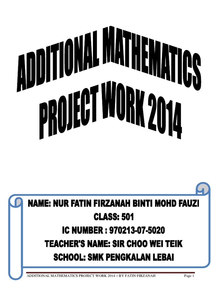 Additional Mathematics Project Work 2014 | PDF | Circle | Numbers
