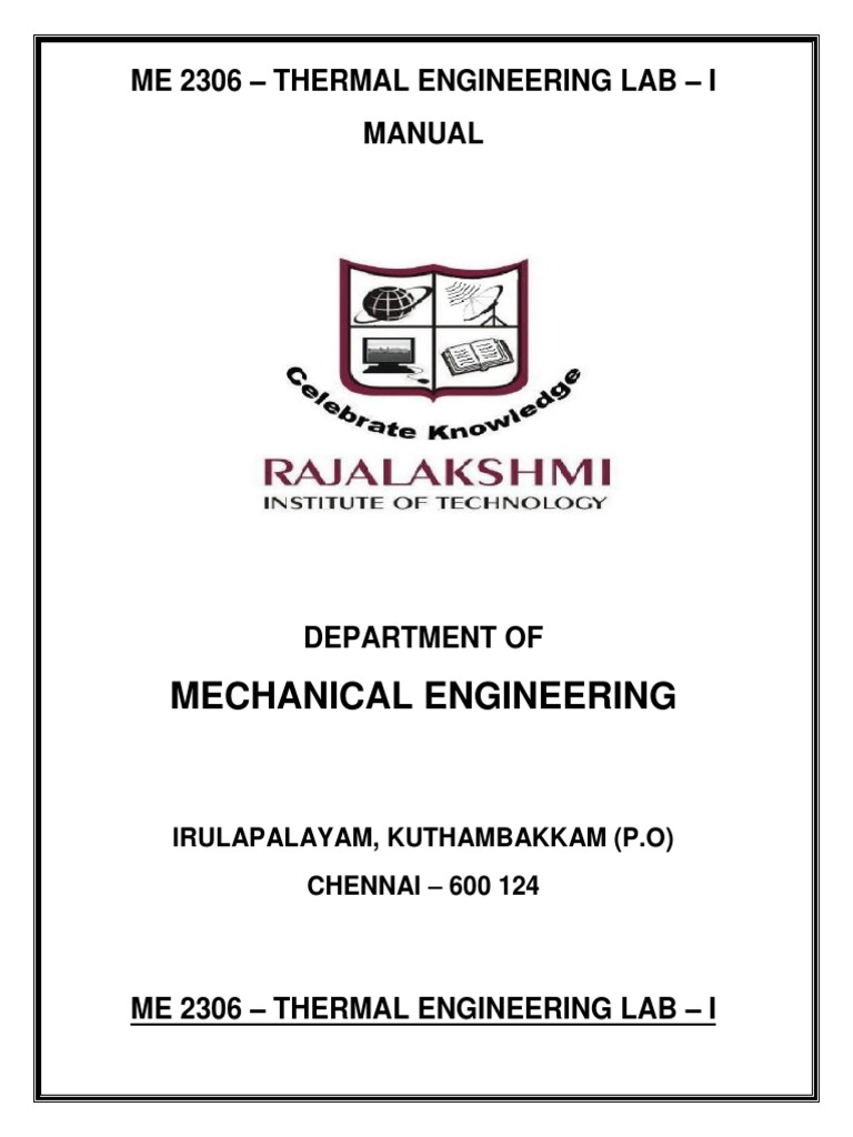 Thermal Engineering Lab Guide | PDF