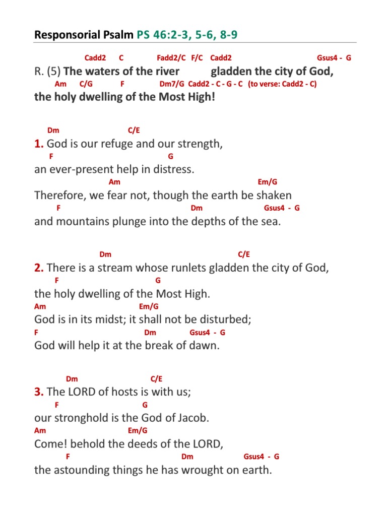 Psalm 46 Responsorial Lyrics and Chords | PDF