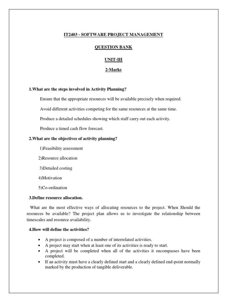 It2403 - Software Project Management | PDF | Risk | Risk Management