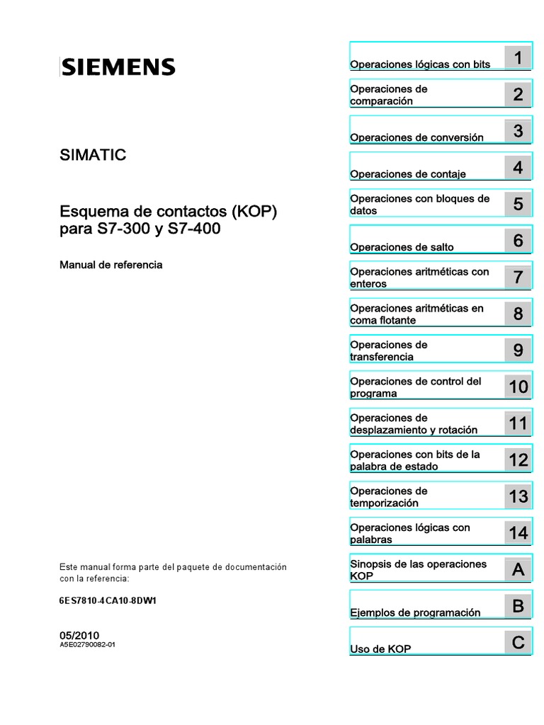Esquema de Contactos KOP Siemens | PDF | Relé | Poco