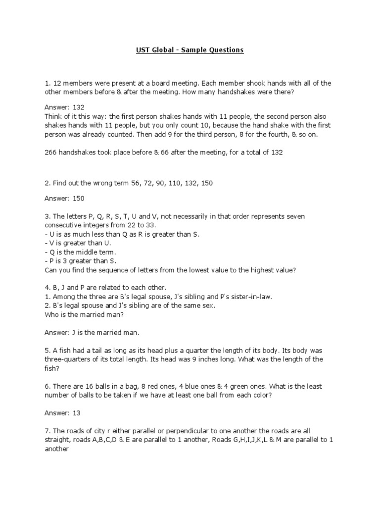 UST Global Placement Sample Questions | PDF | Command Line Interface ...