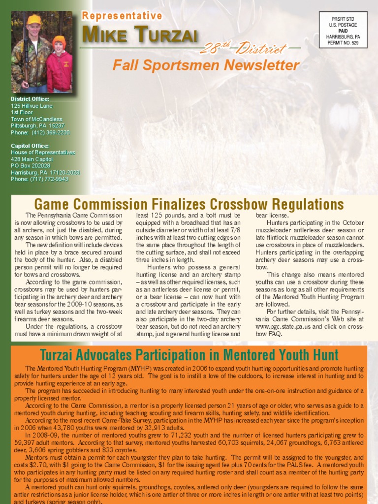 Rep. Turzai Sportsmen Oct. 2009 | PDF | Deer Hunting | Hunting