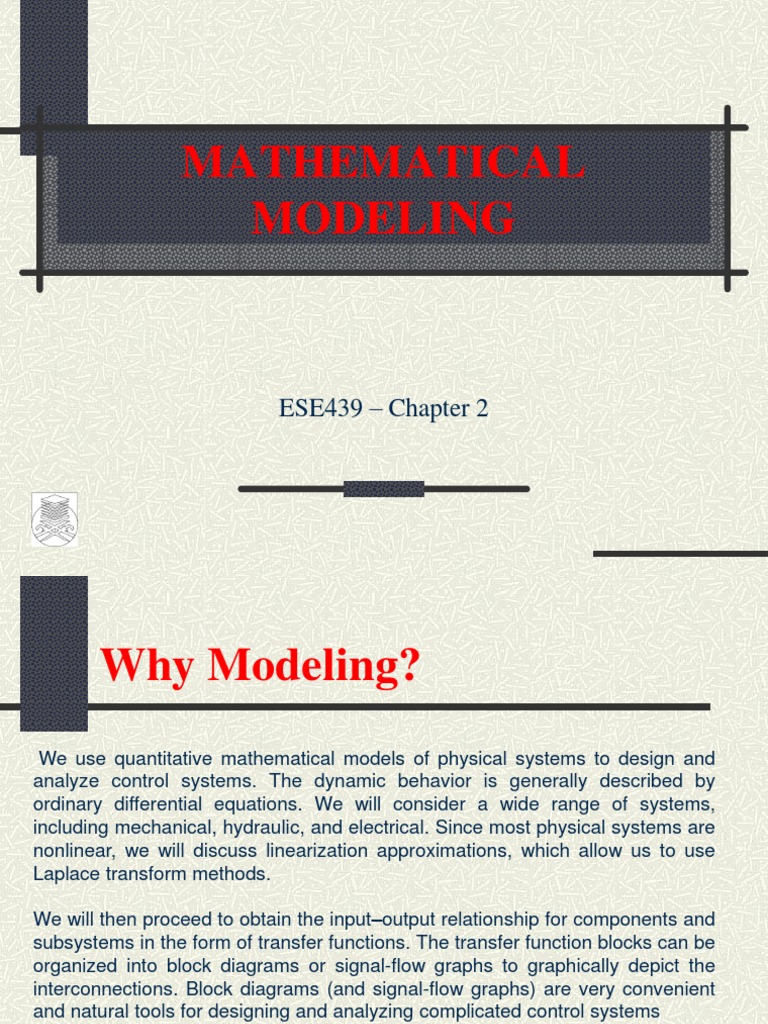 Mathematical Modeling: ESE439 - Chapter 2 | PDF | Laplace Transform | Mathematical Objects