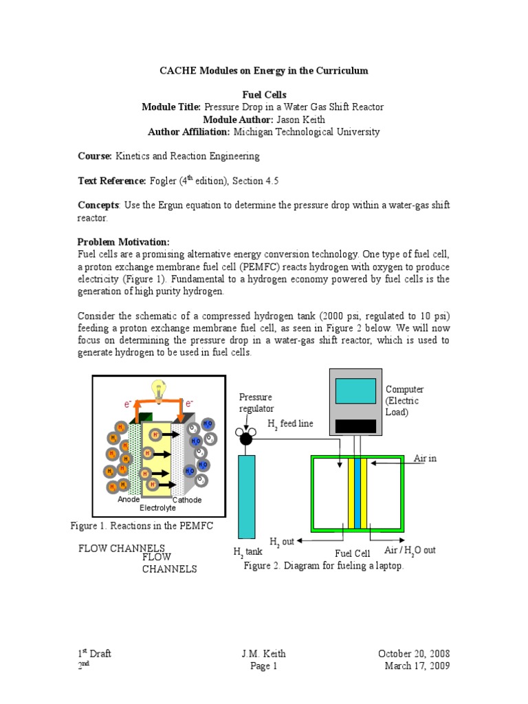 Pressure Drop in Water Gas Shift Reactor (Jason Keith) | Fuel Cell ...