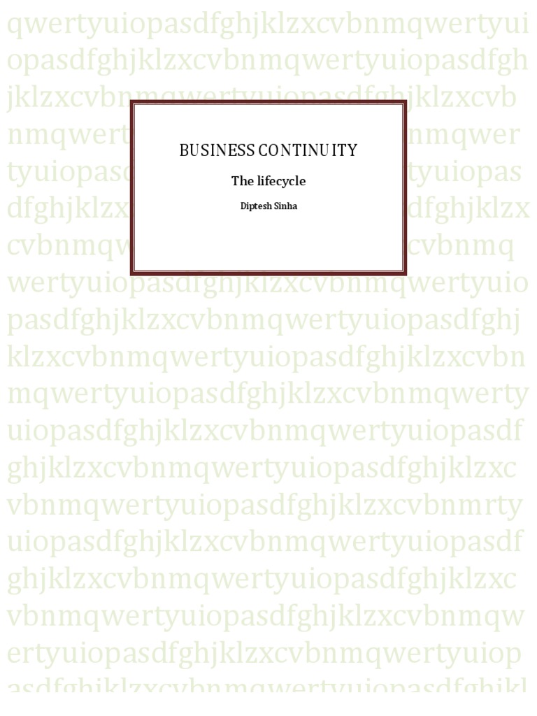 BCM Lifecycle | PDF | Business Continuity | Risk Assessment