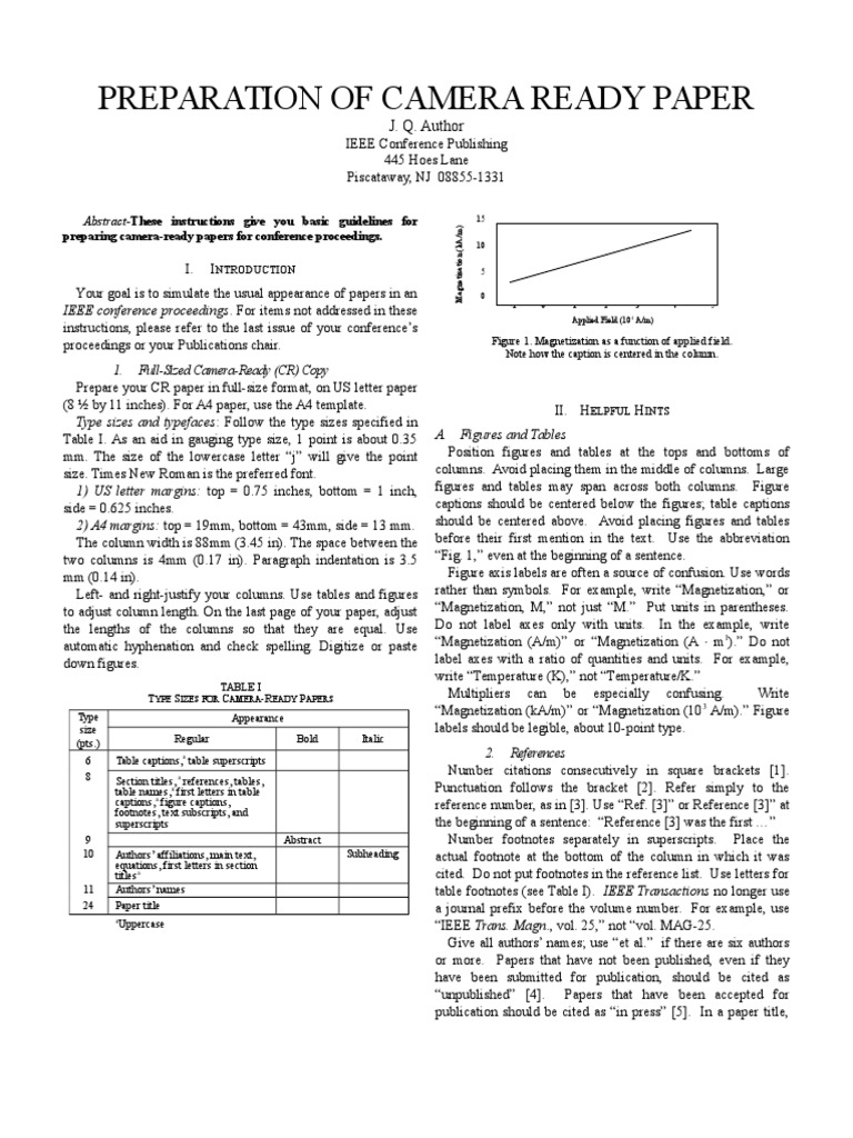 IEEEpaper - Format For Conference General | PDF | Bracket | Typefaces