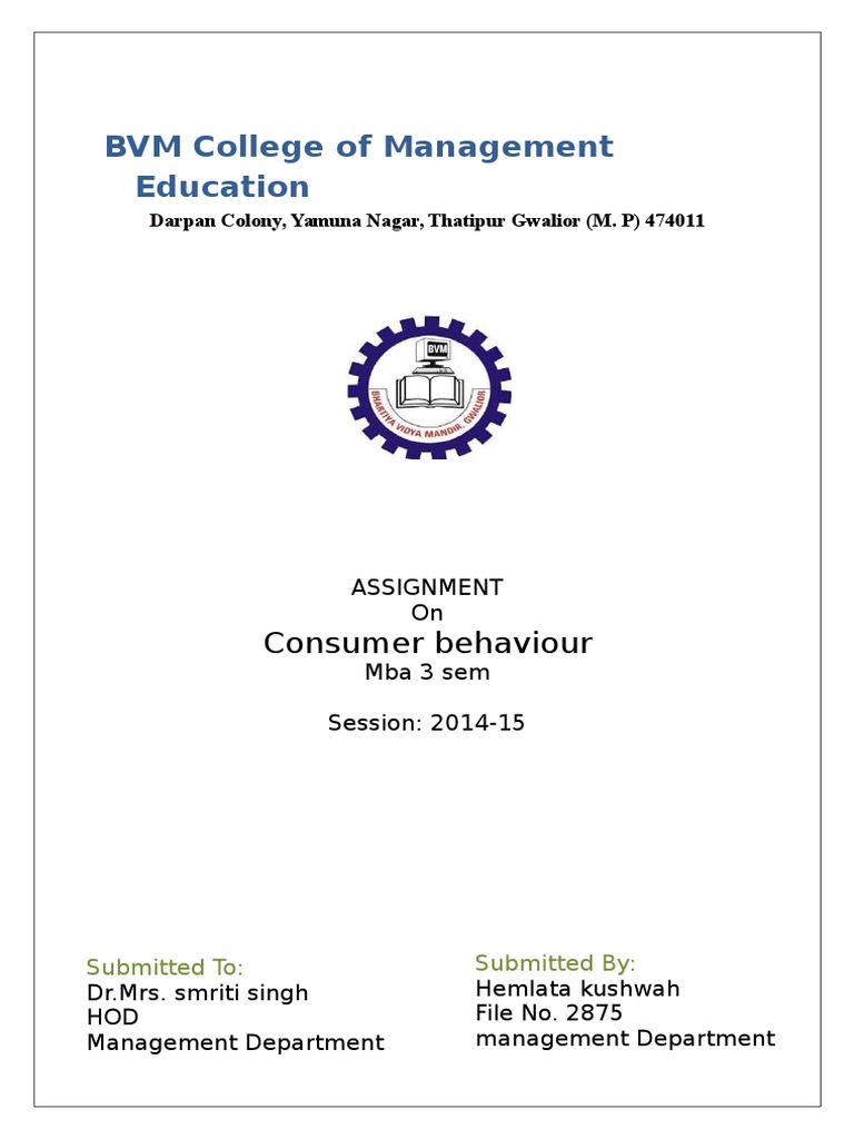 College Assignment Front Page