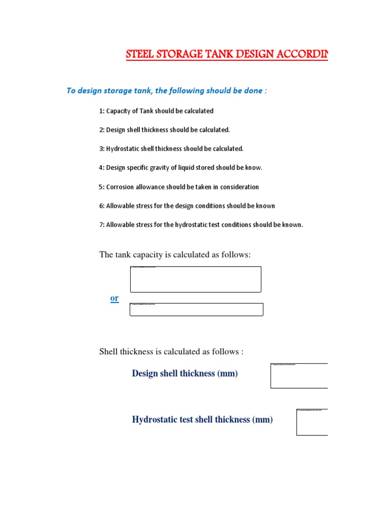 Tank Design Api 650 | PDF | Technology & Engineering