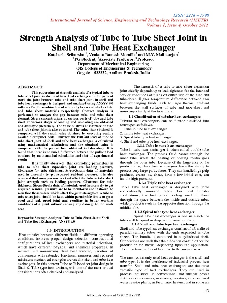 Tube To TS Joint Design PDF | PDF | Heat Exchanger | Vacuum Tube