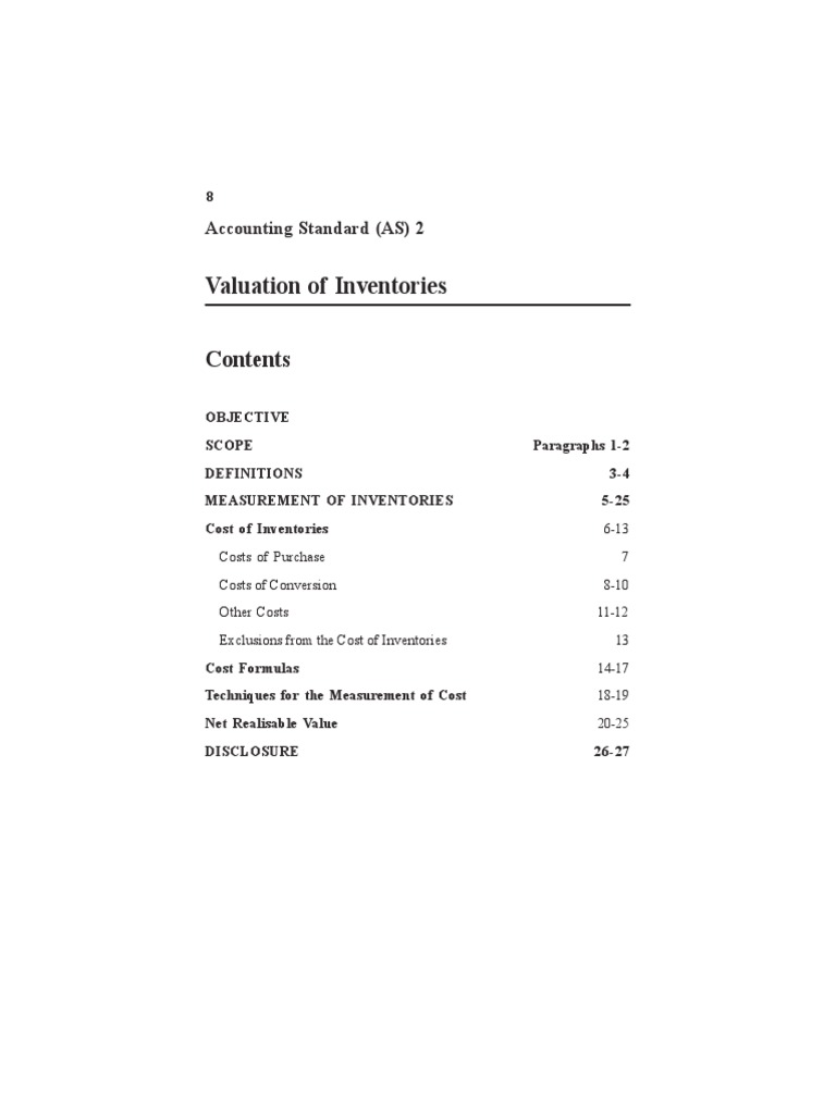 Valuation of Inventories: Accounting Standard (AS) 2 | PDF | Inventory ...
