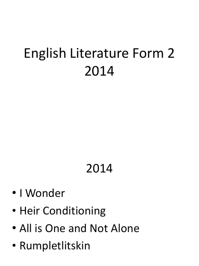 English Literature Form 2 | PDF