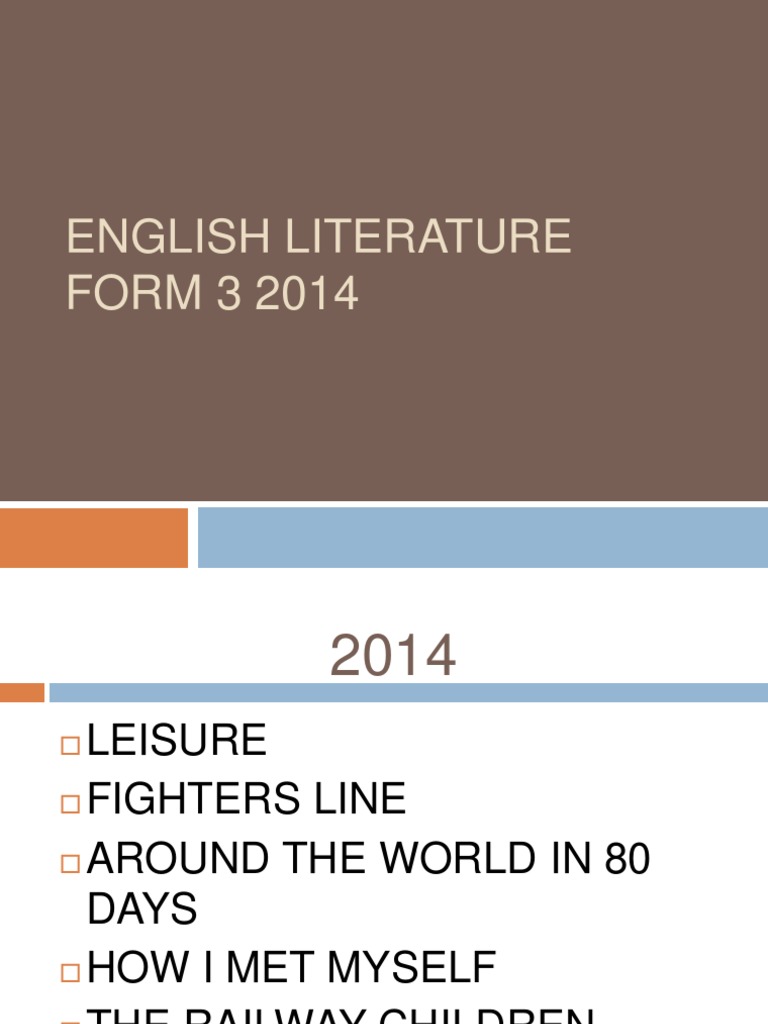 English Literature Form 3 2014 | PDF