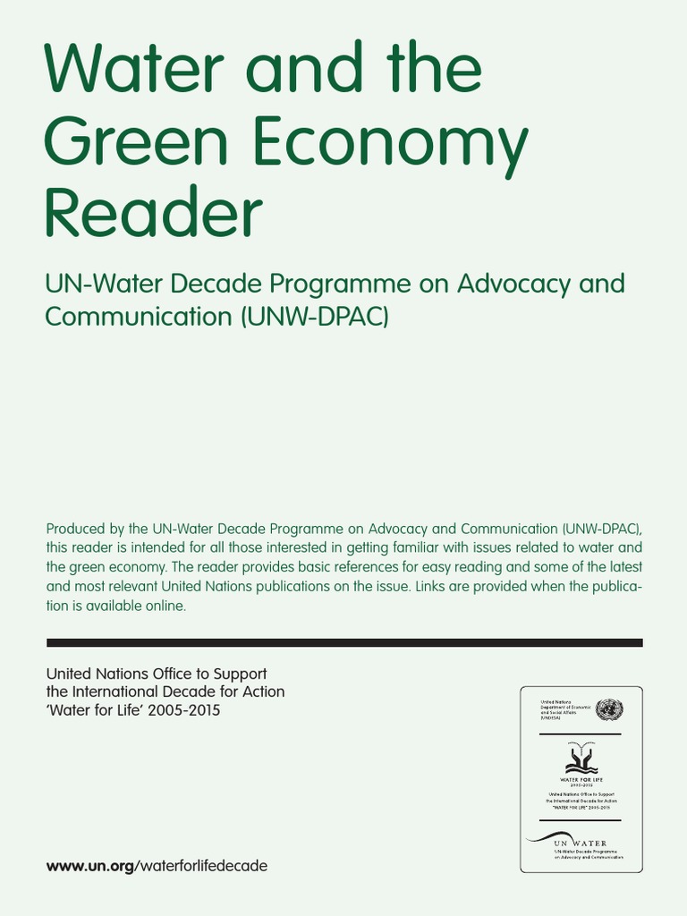 Water's Role in the Green Economy | PDF | Green Economy | United ...
