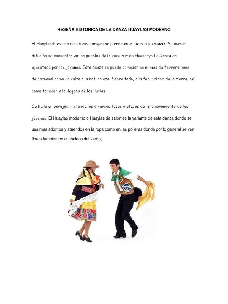 Reseña Historica de La Danza Huaylas Moderno | PDF