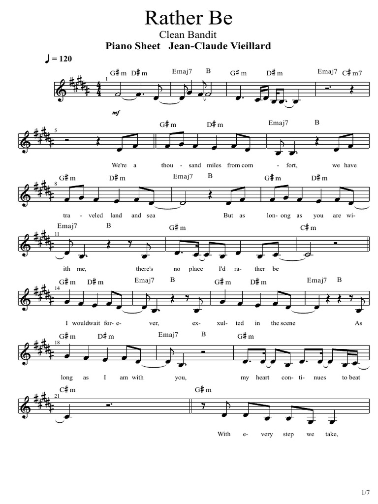 (PianoForge) Rather Be Free Piano Sheet | PDF