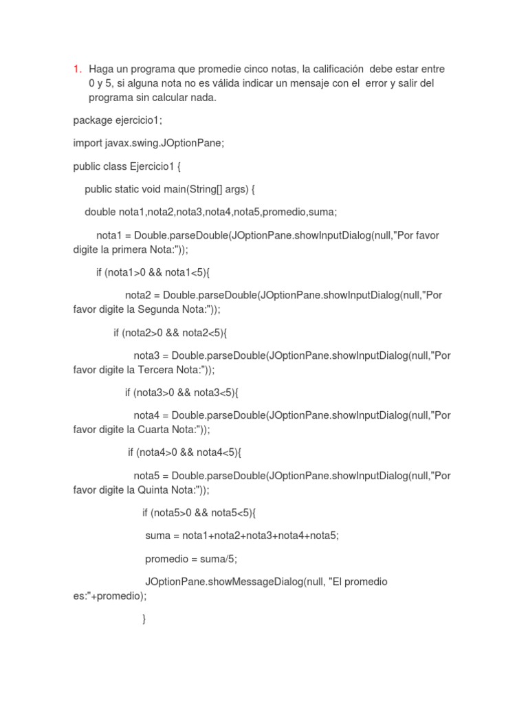 Solución Taller If Else. Algoritmos Con Java | PDF | Triángulo | Salario
