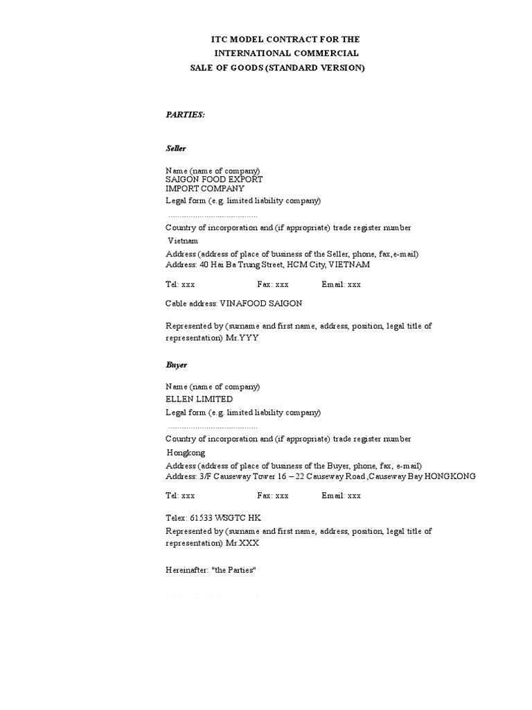 Itc Model Contract For The | PDF | Damages | Arbitration