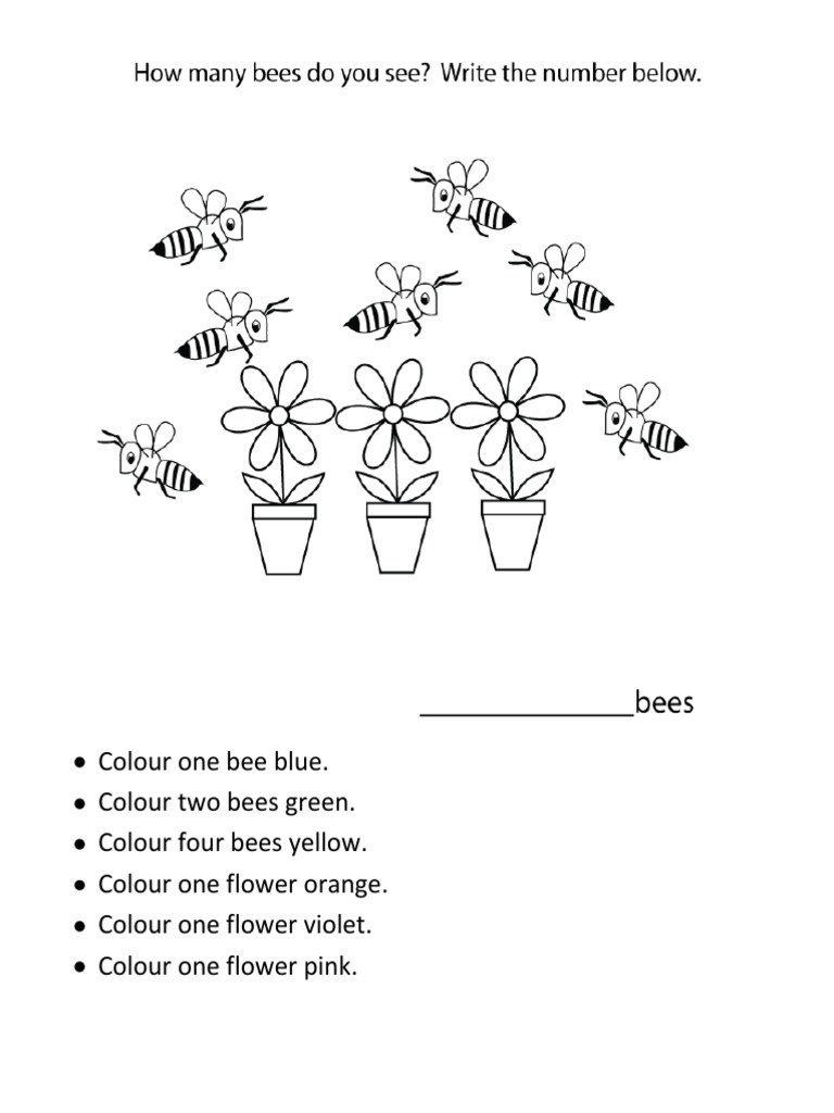 Colorful Bees and Flowers Activity | PDF | Science & Mathematics
