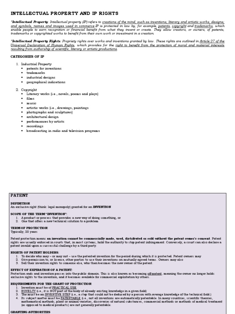 Understanding Intellectual Property Rights | PDF | Intellectual ...