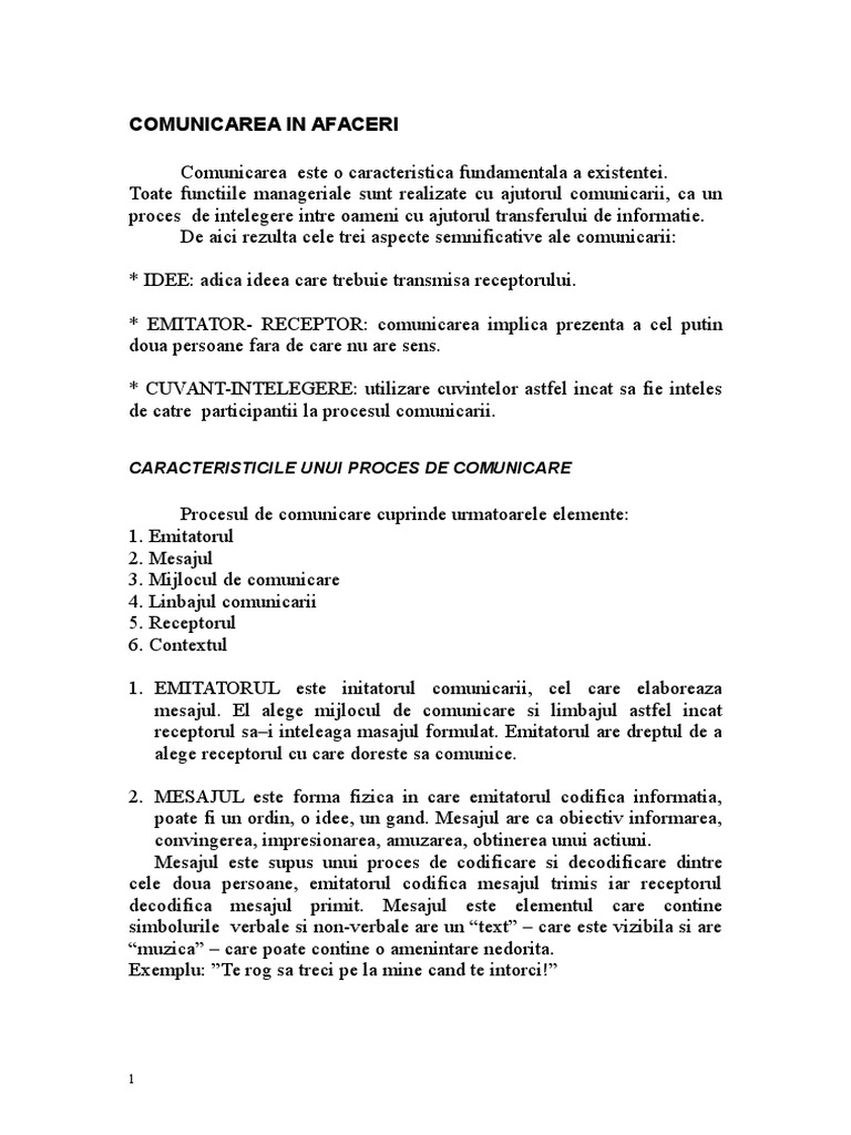 Comunicarea in Afaceri | PDF