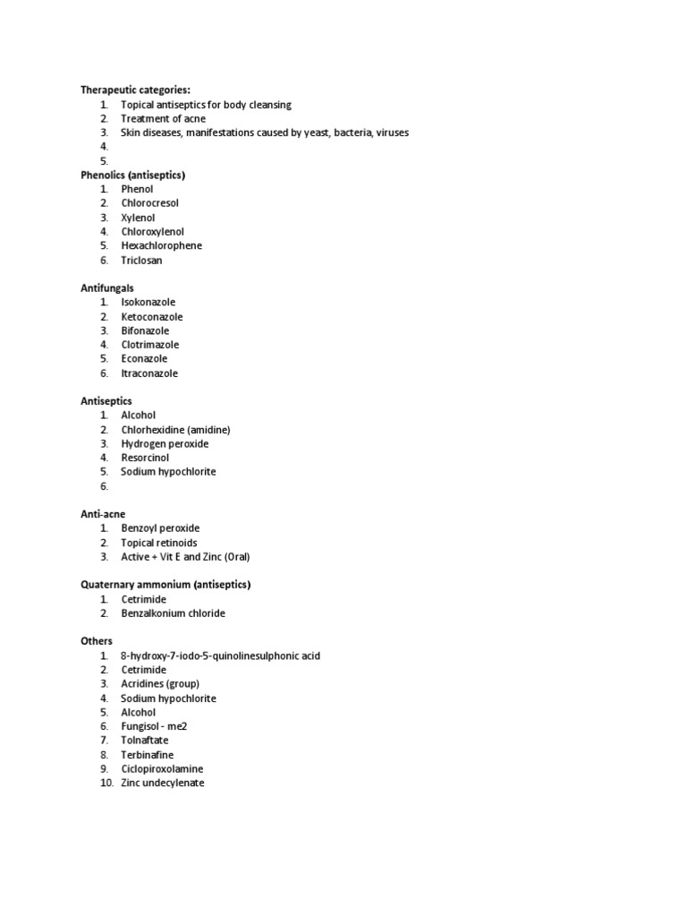 Examples of Topical Antiseptics | PDF