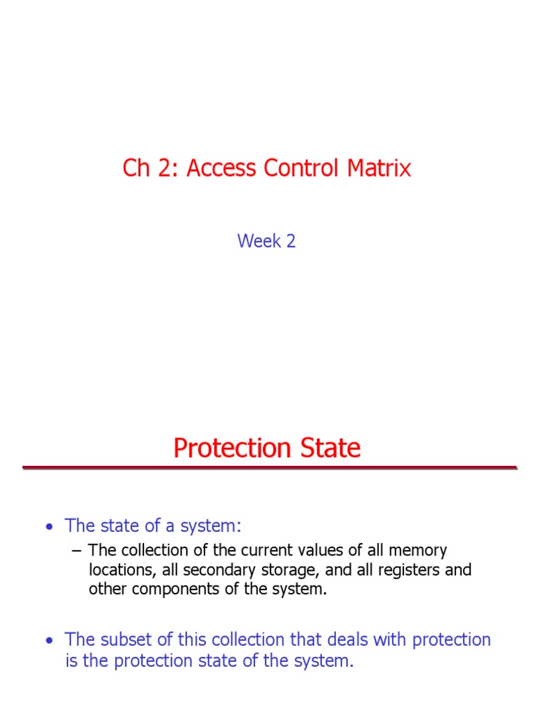 Access Control Matrix | PDF | Access Control | Databases