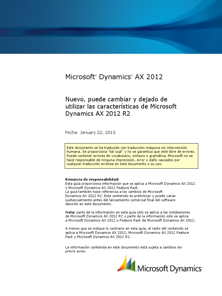 Microsoft Dynamics AX 2012 R2 | PDF