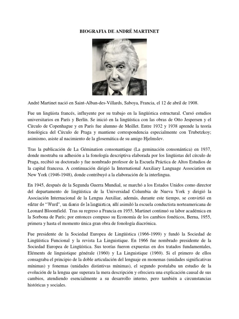 Biografia de André Martinet | Lingüística | Semiótica