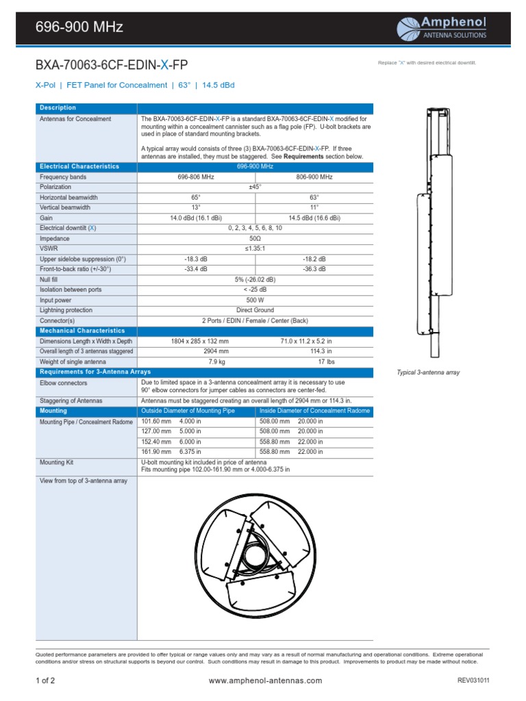 Bxa 70063 6cf Edin X FP | PDF | Antenna (Radio) | Telecommunications