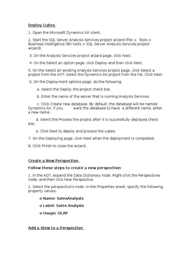 Perspective, Cube, KPI, ODC Example | PDF | Microsoft Sql Server ...